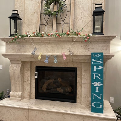 Wooden Spring Porch Sign Rustic Welcome Sign Farmhouse Welcome Sign ...