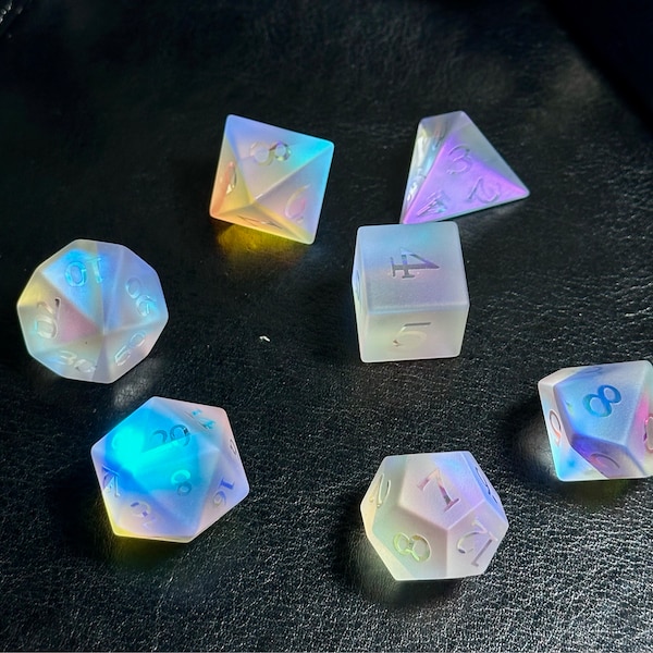 Frosted Prismatic Glass Dice Set - Etsy