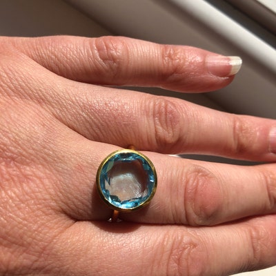 Aqua Marine Quartz Ring Sterling Silver Ring Handmade Ring - Etsy
