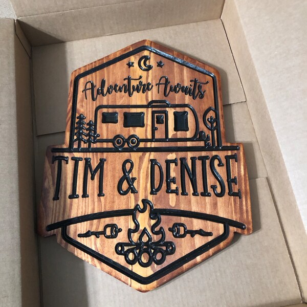 Camper Sign, RV Sign, Engraved Rv Sign, Campsite Flag, RV Flag Hanging ...