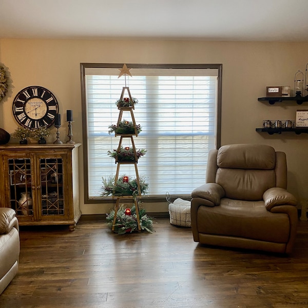 Wood Christmas Tree Shelf - Stackable Nesting 3 Tier Display Three Tier ...