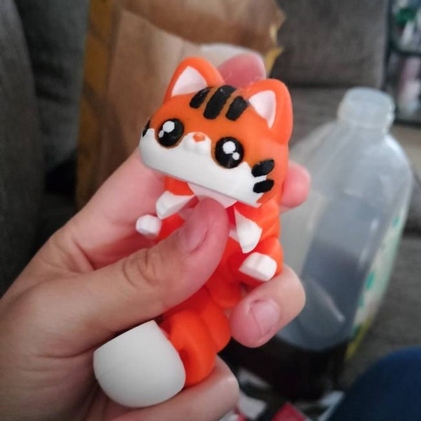 Cute Flexy Kitty Fidget Toy - 3D Printed Desk Accessory, Stress ...
