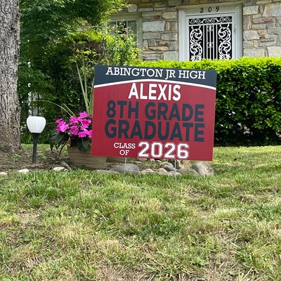 8th Grade Graduation Yard Sign Wire Stake Incl., Senior 2024, DIY File ...