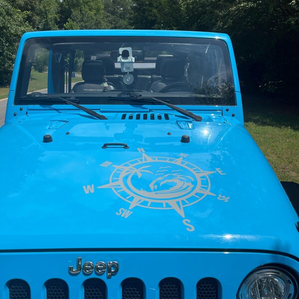 Beach Theme Nautical Compass Vinyl Sticker Hood Decal Fits Jeep ...