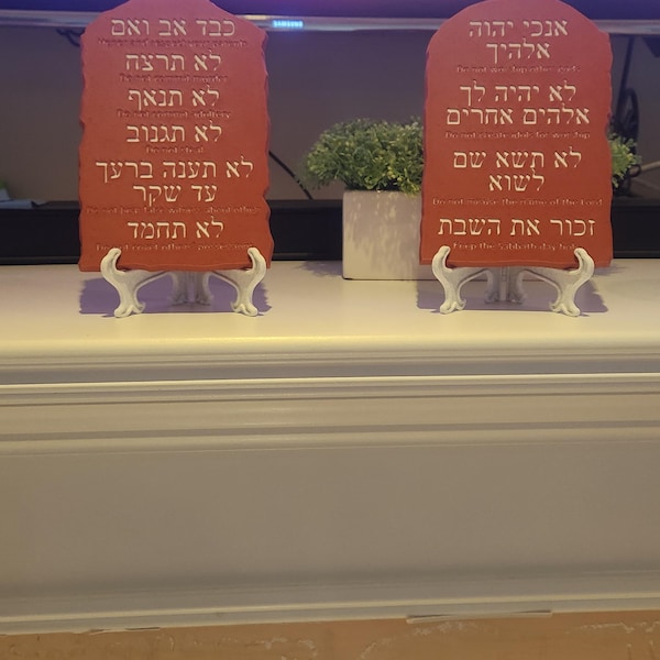 Ten Commandments Tablets Plaques, Easel Stand Included, Wall Art,easter ...