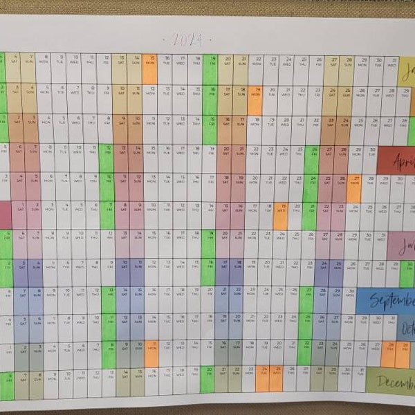 2025 Wall Planner, Printable Calendar, Rainbow, Family Calendar ...