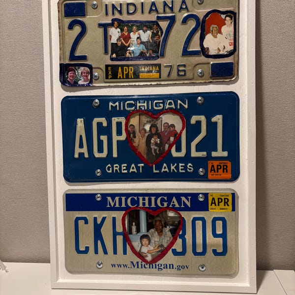 Rustic Wood License Plate Display Frame for 3: Man Cave Garage Decor - Etsy