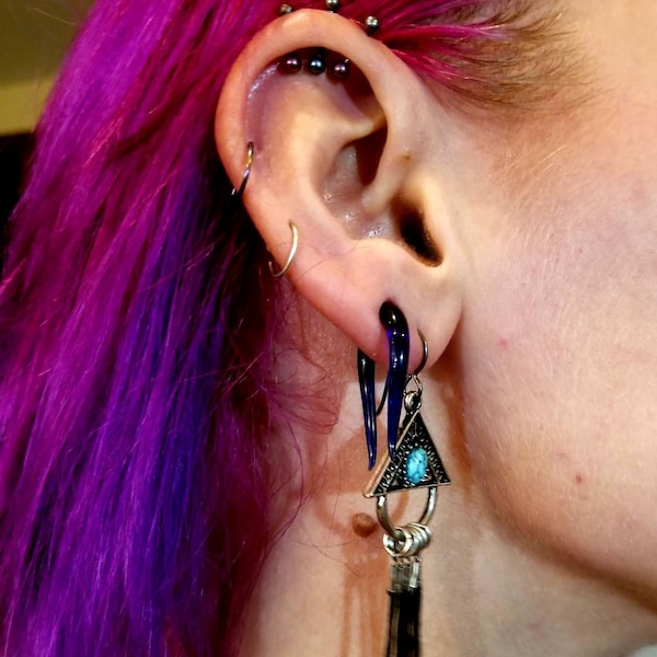 Glass U Shape Taper Ear Plug Stretcher Earring Body Piercing Jewelry 2G ...