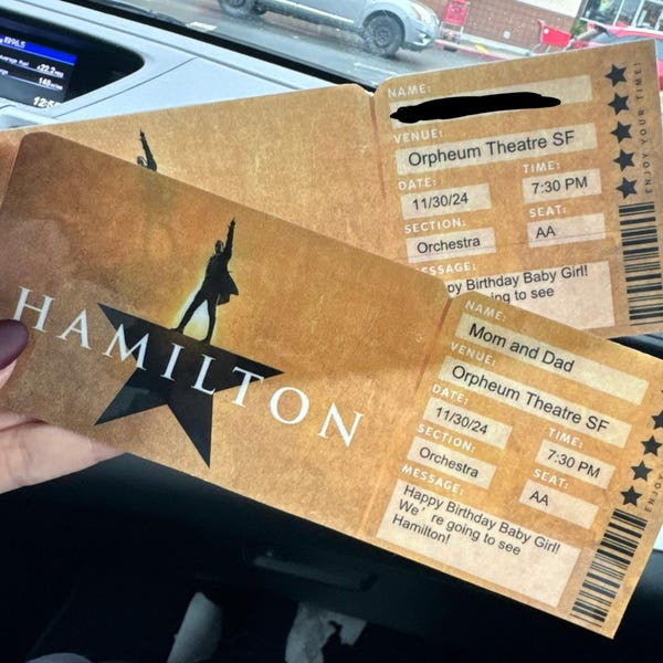 Printable Phantom of the Opera Broadway Surprise Ticket, Musical Collectible Theater Ticket ...