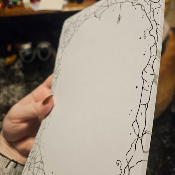 Spider Web Note Pad- Spooky Cute Goth Stationery - Etsy