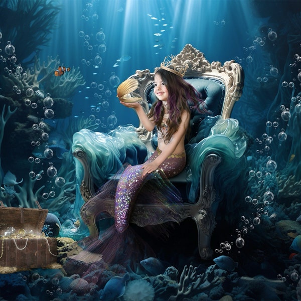 Fantasy Mermaid Tails, Digital Overlays, Separated Png Files on ...