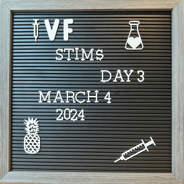 IVF Letter Board Icons - French Fries Pineapple Shot Rainbow, Test Tube ...