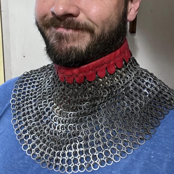 Chainmail Huberk / Medieval Chainmail Half Sleeve Shirt / 9 Mm Flat ...