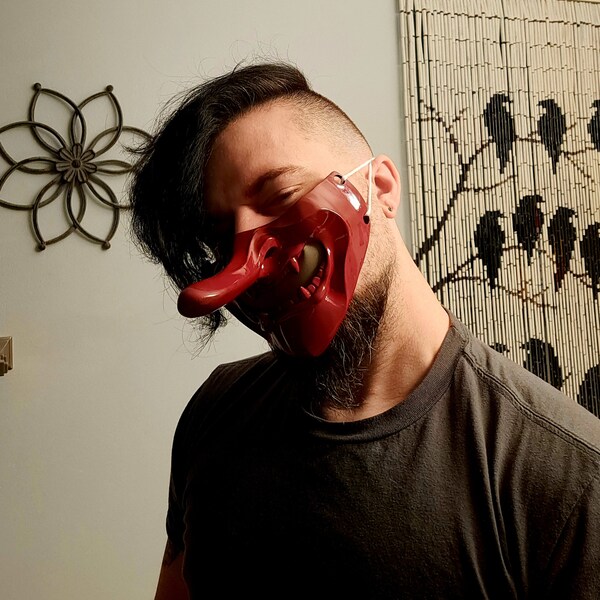 Tengu Mask Wearable or Decorative 3D Printed Resin Painted and Sealed ...