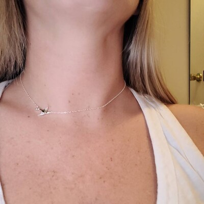 Small Bird Necklace Tiny Bird Necklace Dainty Bird Necklace - Etsy