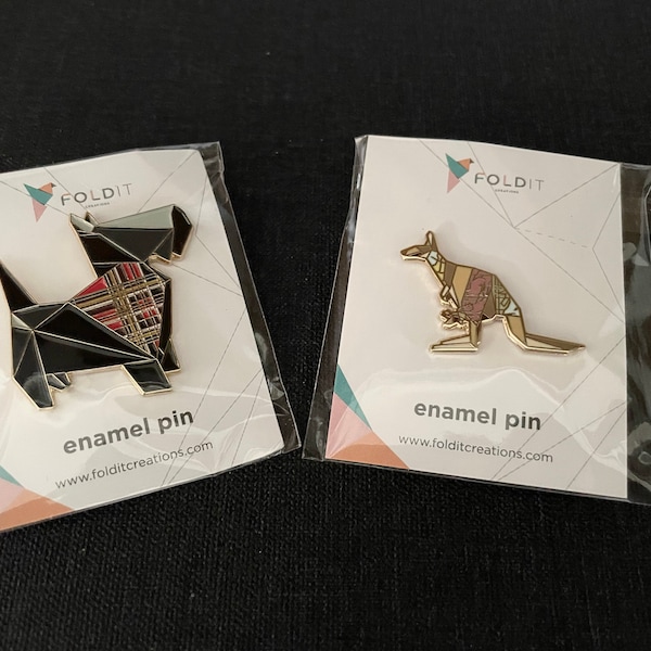 Origami Kangaroo Enamel Pin,kangaroo Enamel Pin,kangaroo Pin,kangaroo ...