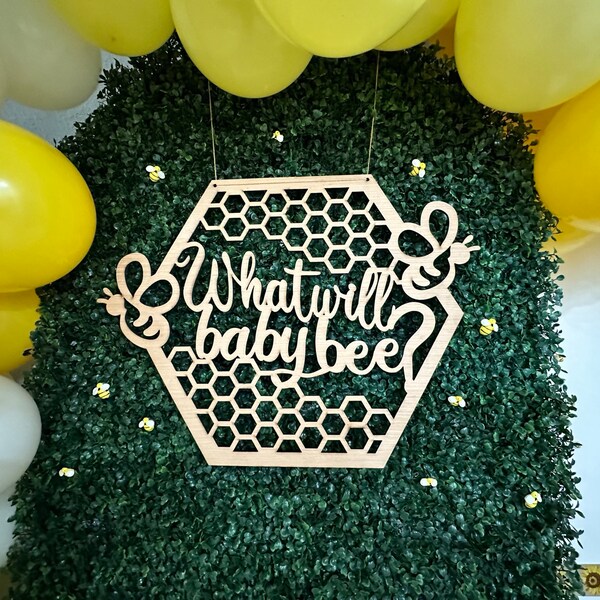 Baby Bee Sign , What Will Baby Bee?, Gender Reveal Party Backdrop Sign ...