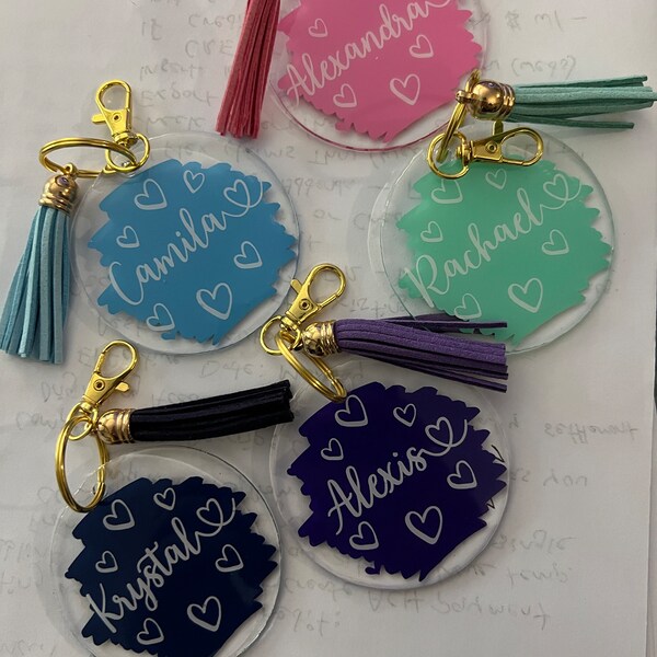 Personalized Resin Keychain: Monogram Name Key Ring, Bachelorette Gift ...