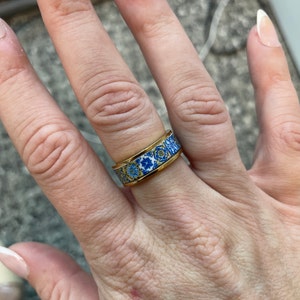 Atrio Tile Ring Portugal Gold Blue Tiles Stainless STEEL Portuguese ...