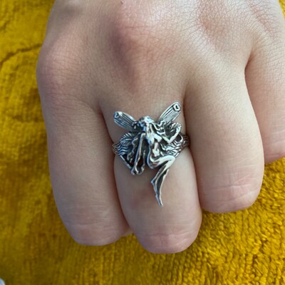 Beautiful Sterling Silver Ring With Faerie Fairy Design - Etsy