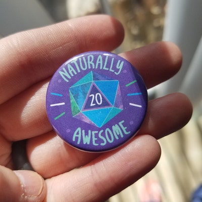 Naturally Awesome Button Pin - Etsy