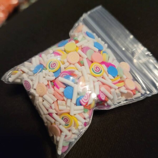 CANDY LAND Mix, Bright Polymer Clay Fake Sprinkles With Dessert Slices ...