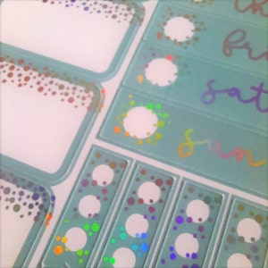 MONTHLY HEADERS Paint Swatch 3 Colour Combinations Functional Stickers ...