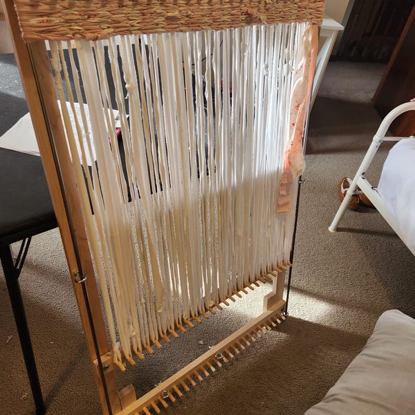 Adjustable Twining Loom for Rag Rugs, Place Mats, and Potholders. Maple ...