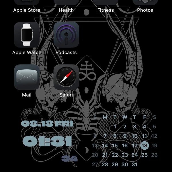 IPhone 15 Ios 17 Dark Mode Icons Pack - Etsy Canada