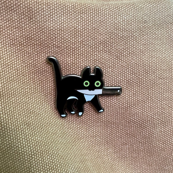 Full Tux Knifecat Enamel Pin - Etsy