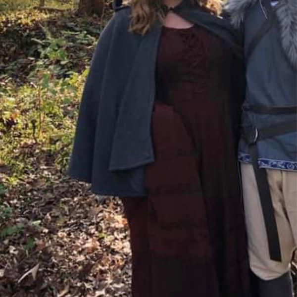 Short Fleece Cloak, Dark Grey Full Circle Cloak Cape - Etsy UK
