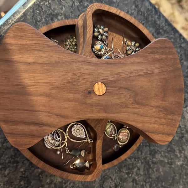 Compass Rose Wooden Tray – Carved Design – Serving Tray – Catch-all ...