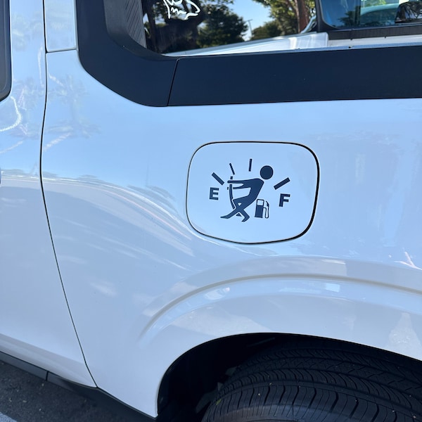 Stick Figure Fighting Empty Fuel Tank Indicator - Vinyl Decal for ...