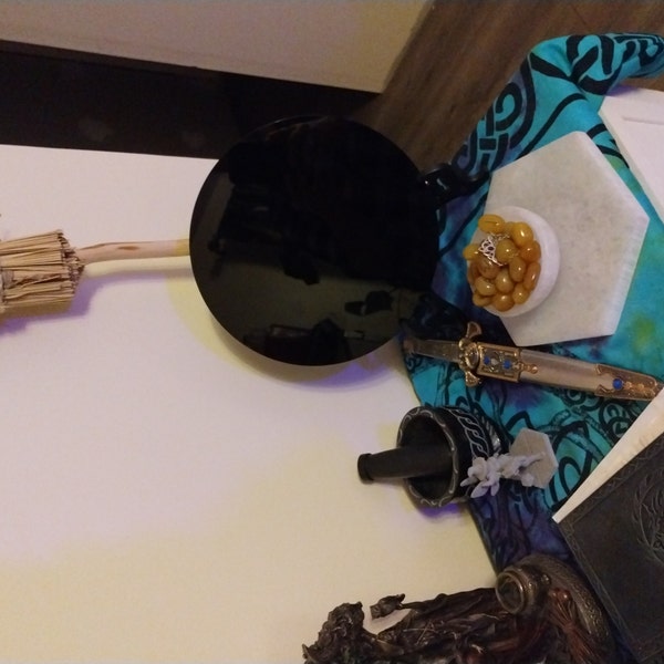 One Beautiful Black Obsidian Scrying Plate, Black Obsidian Scrying ...