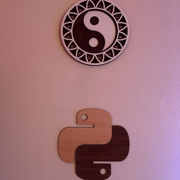 Python Logo Walnut & Maple Wall Decor - Etsy