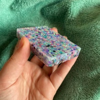 Rainbow Picking Pad Fidget Pick Palette Toy Neon Crystal Pebble Glitter ...