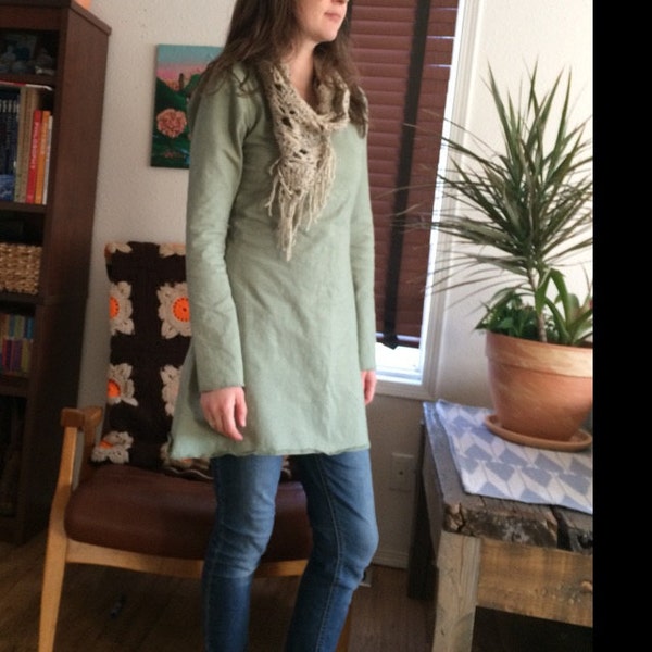 Organic Cotton and Hemp Tunic Top- Custom Made in Your Choice 17 Hand ...