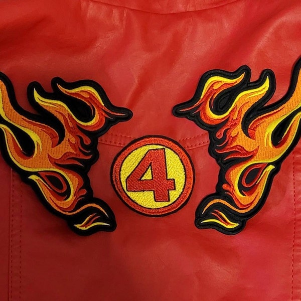 Set of 2 Flame Patch, Fire Patch for Jackets, Flame Sew on Patch, Urban ...