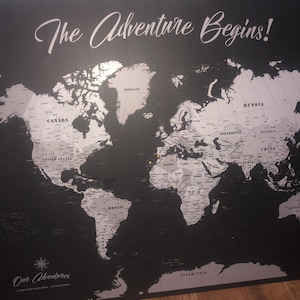 Printable World Map Push Pin World Map Digital File, Canvas World Map ...