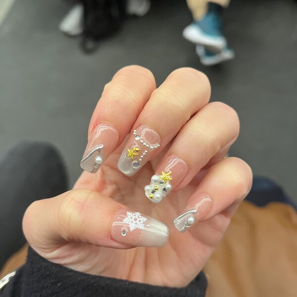 Hand Painted Apple Pear Nail/cute Short Summer Fruit Nail/handmade ...