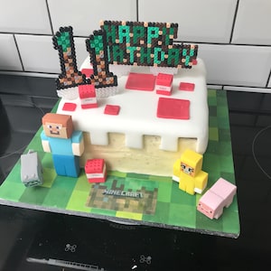 Handmade Minecraft Themed Numbered Cake Toppers 5,6,7,8,9,10,11,12 ...