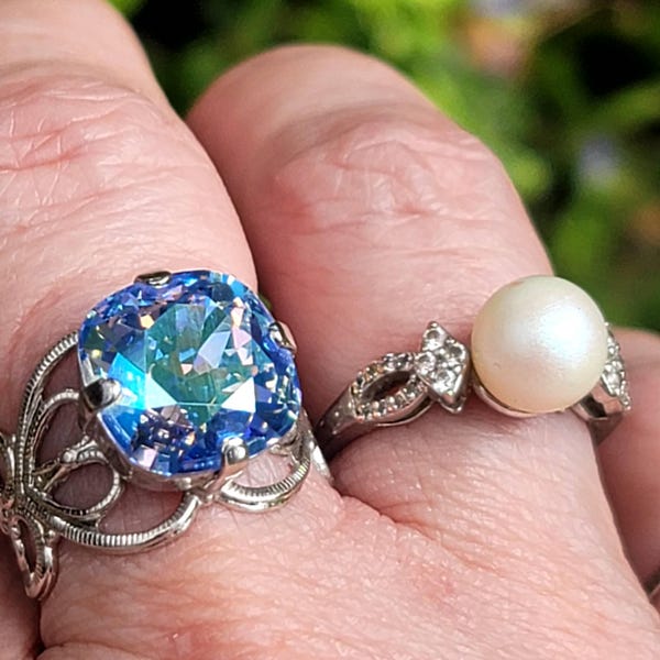 NEW COLOR Agave Ignite Swarovski Crystal Statement Ring, Big Sage Green ...