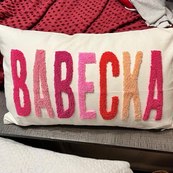 Personalized Dorm Room Number Cover, Punch Needle Pillow, Dorm Room ...