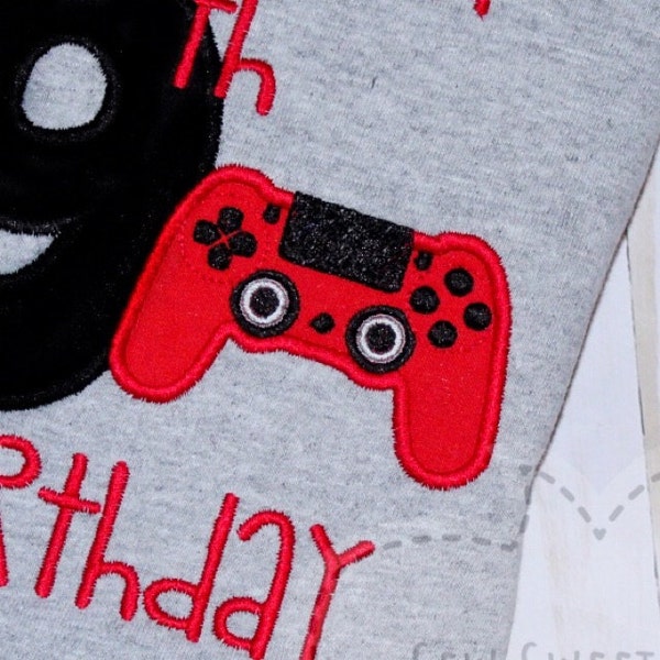 Video Game Controller Sony Playstation PS4 Style Applique Embroidery ...