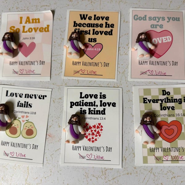 12 Bible Printable Retro Valentine's Day Gift Tags, Printable Christian ...