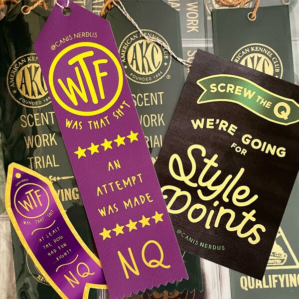 New RIBBONS NQ or New Title / Dog Agility Obedience Rally-o / Non ...