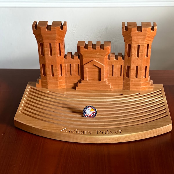 Engineer Castle Challenge Coin Holder, Army Engineer, USMC 1371, Combat ...