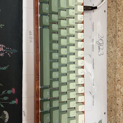 109 Blue Gradient Translucent Keycap Set With Top-side Printing, PBT ...