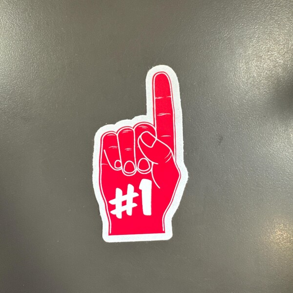 Foam Finger Sticker Red Sports Fan Decal Supportive Team Cheer Sticker ...