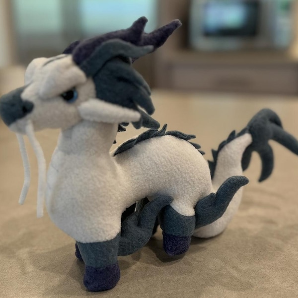Customisable Handmade Long Dragon Plush - Made to Order, Bean Bag Tail ...